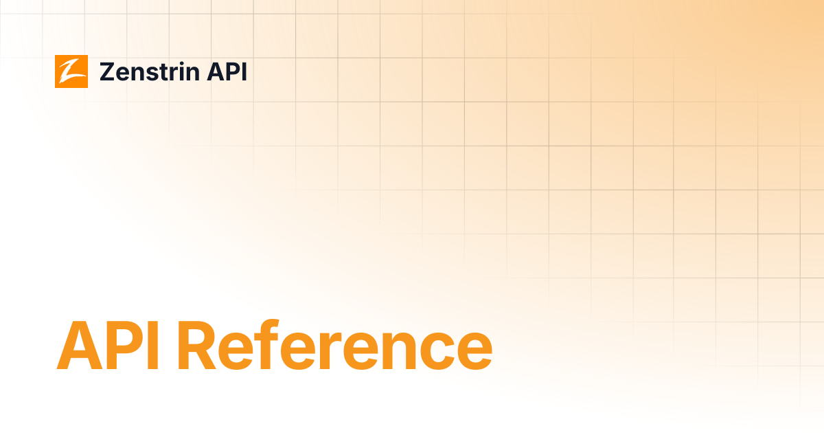 API Reference | Zenstrin API